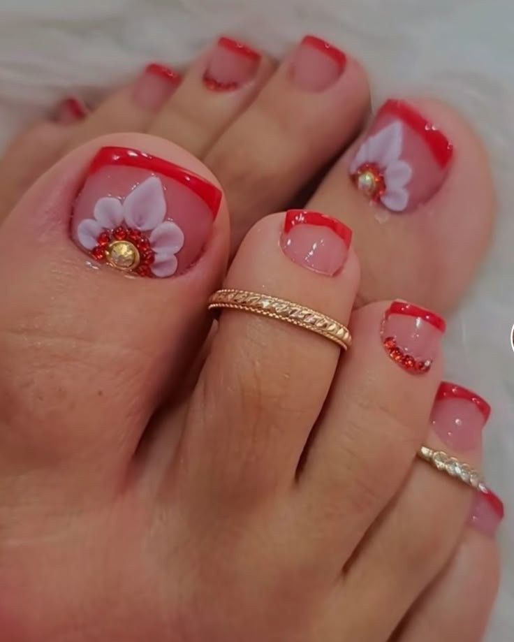 Chic Ways to Elevate the Classic Red French Pedicure - DIY Discovers